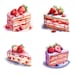 Strawberry Cake Slice Clipart Watercolour Clipart Craft for - Etsy