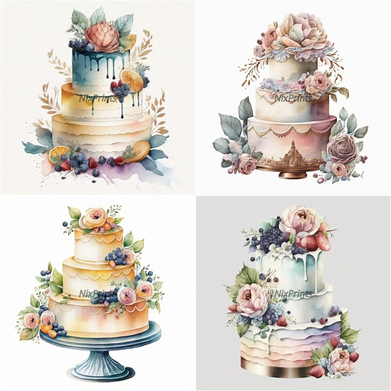 Elegant Wedding Cake Clip Art