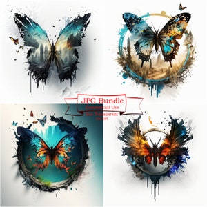 Watercolor Butterfly Clipart, 300 Dpi High Quality Jpgs, Digital Art ...