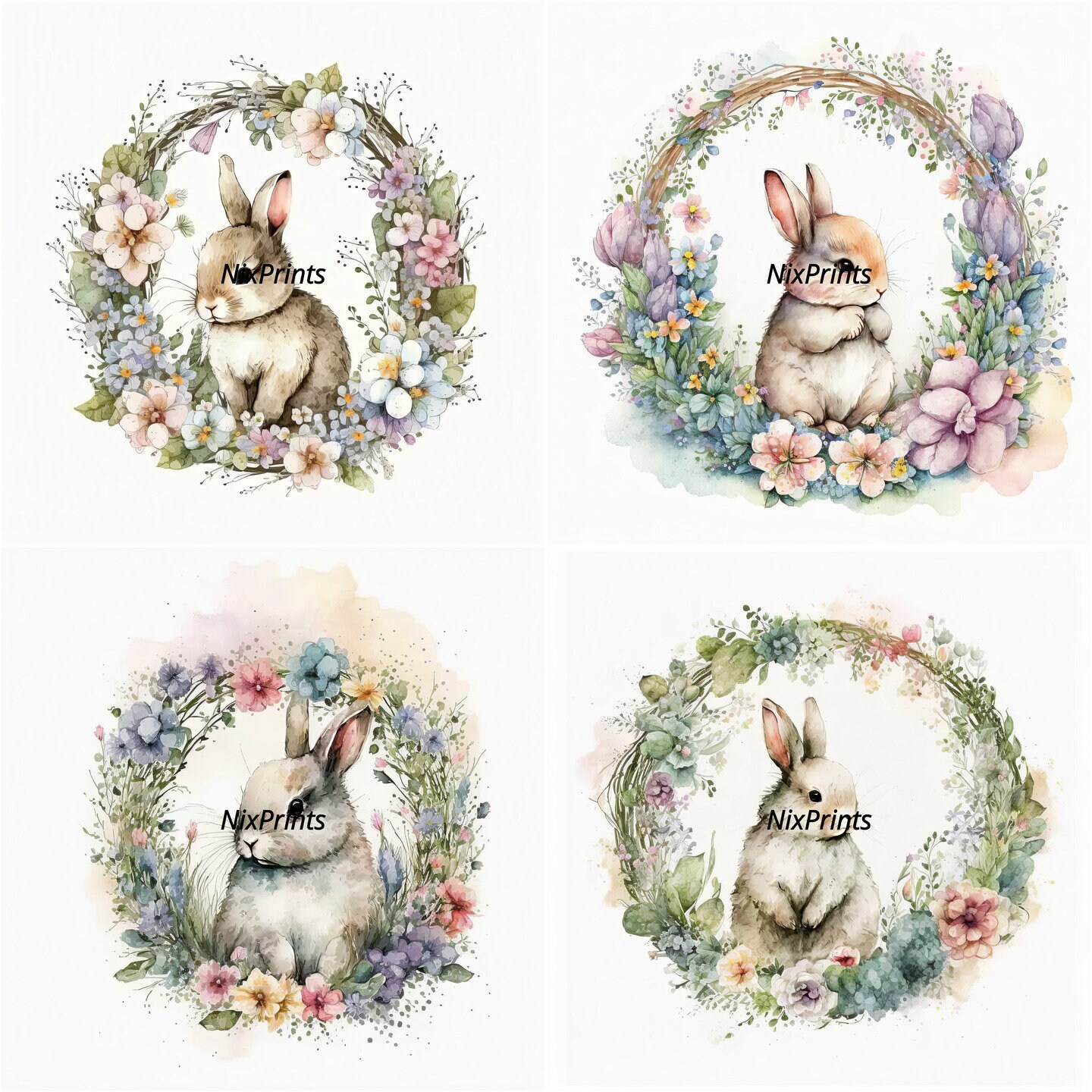 High-quality Beautiful Bunny Clipart Images for Commercial Use - Etsy