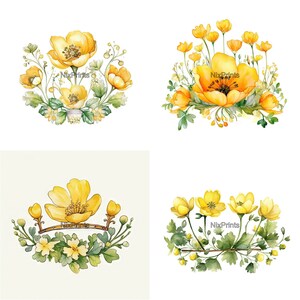 Buttercup Crown Clipart, Yellow Flowers Clipart, Buttercup Flowers ...