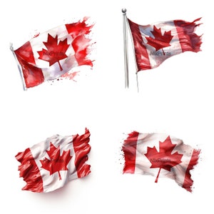 Canadian Flags Clipart,white Background, JPG Format,digital Paper ...