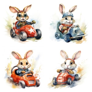 Rabbit Clipart, Race Car Clipart, in a Race Car Driver's Outfit ...