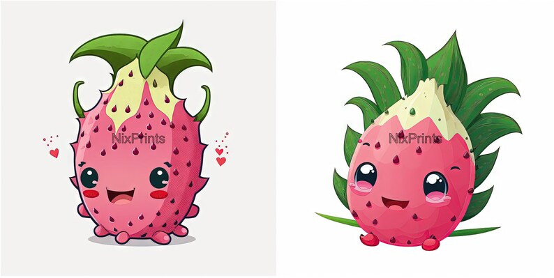 Cute and Lovable Anime Cartoon Pitaya: Adorable Clipart - Etsy