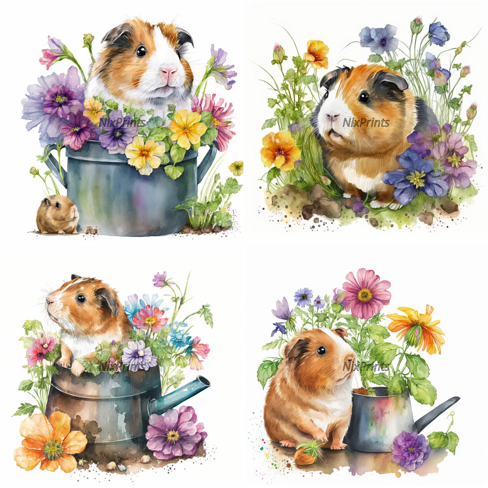 Baby Guinea Pig Clipart Set Digital Image Downloads 300 DPI - Etsy