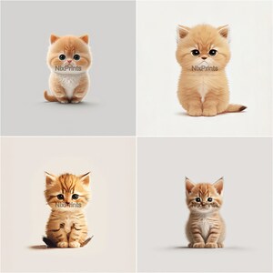 Cat Clipart, Tiny Cute Kitten Clipart, Minimalism 2D Style, Adorable ...