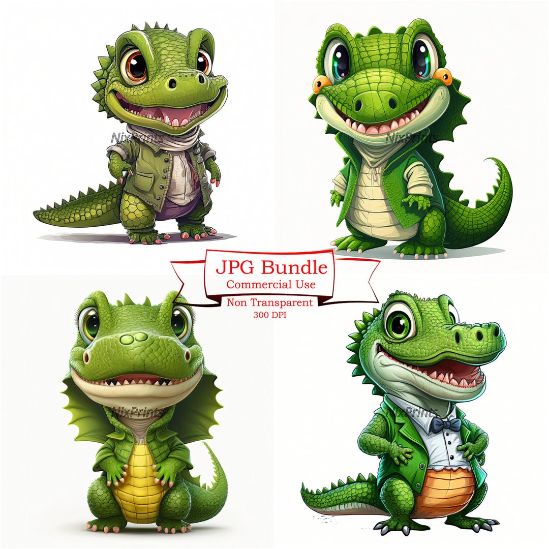 Crocodile Hatchling Clipart Set | 300 DPI High Quality JPG Digital ...