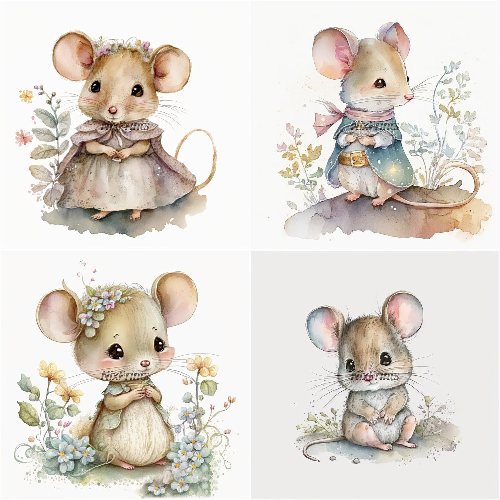 Fairy Tale Mouse Clipart Fantasy Farm & Countryside Fashion - Etsy Canada