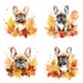 French Bulldog Fall Foliage Clipart, Art for Love, Wall Art for Kids ...
