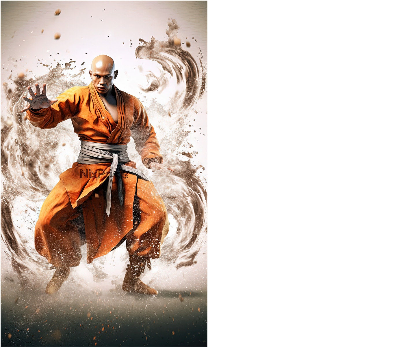 Shaolin Monk Tiger Leg Method Kung Fu Clipart, Watercolor for College ...