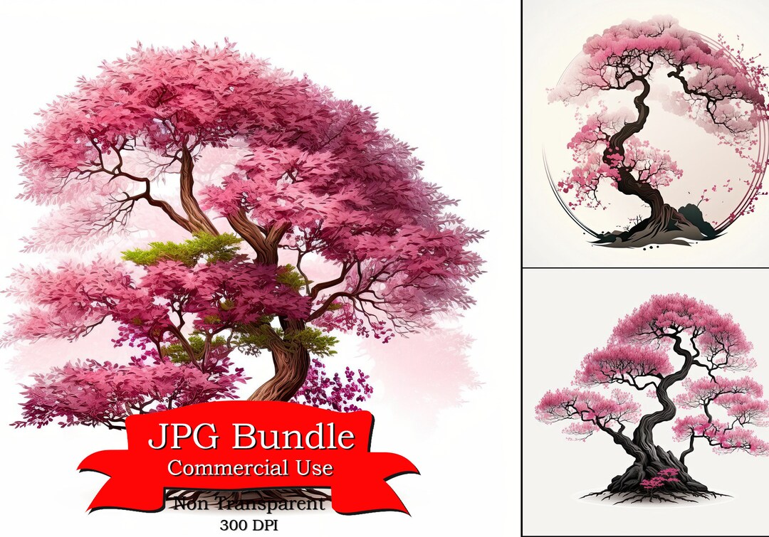 High-quality Japanese Pink Tree Logo: Elegant, Minimalist Design for ...