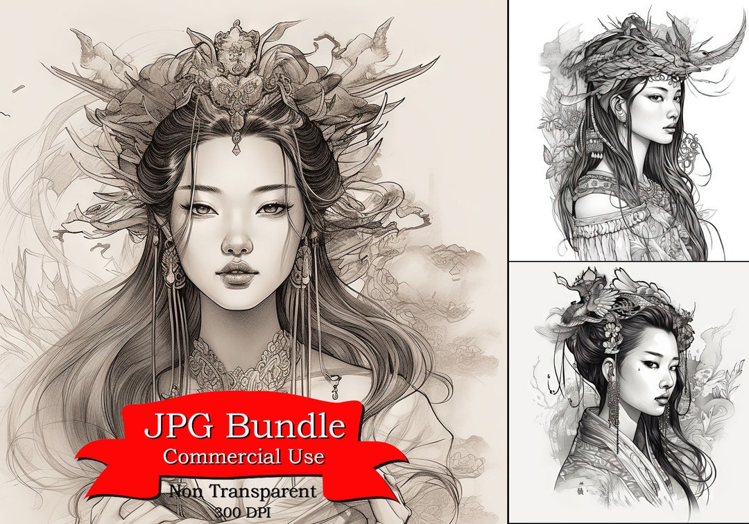 Chinese Girl Clipart, Chinese Beauty Head Portrait, Melancholic ...