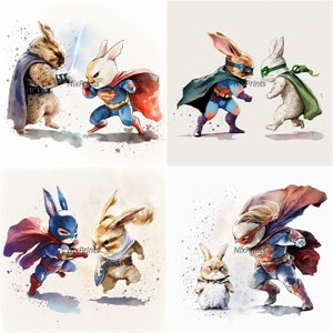 Bunny Superhero & Villain Clipart, Exciting and Dynamic Themes for ...