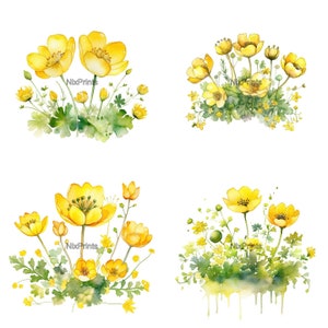 Buttercup Crown Clipart, Yellow Flowers Clipart, Buttercup Flowers ...