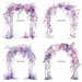 Arch Clipart, Watercolor Wedding Light Purple Arch on White Background ...