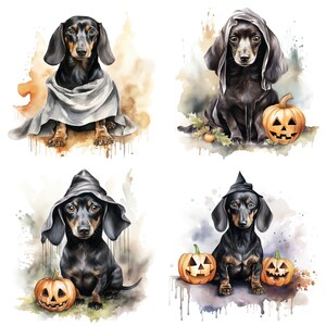 Dachshund Dog Clipart, Spooky Halloween Costume, Ghost Clipart, Designs ...