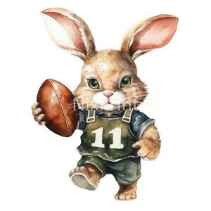 Rabbit Clipart, Football Clipart, Dressed as a Football Player ...
