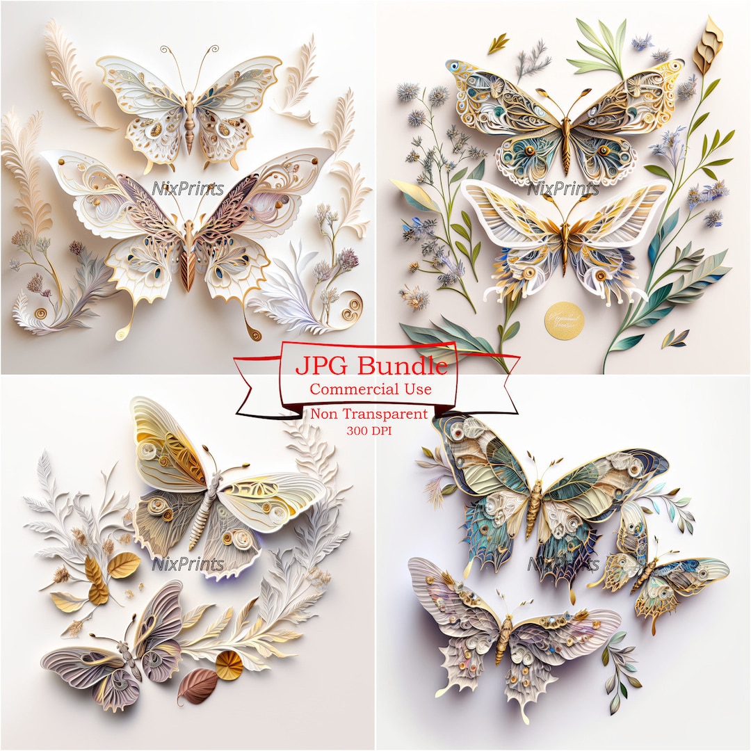 Butterfly Clipart, High Quality Jpgs 300 Dpi, Digital Image Downloads ...