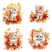 Kitten Fall Foliage Clipart Designs for A Cricut Graphic for - Etsy