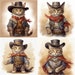Cowboy Cat Clipart, A Feline Frontier Tale in Art, Digital Paper ...