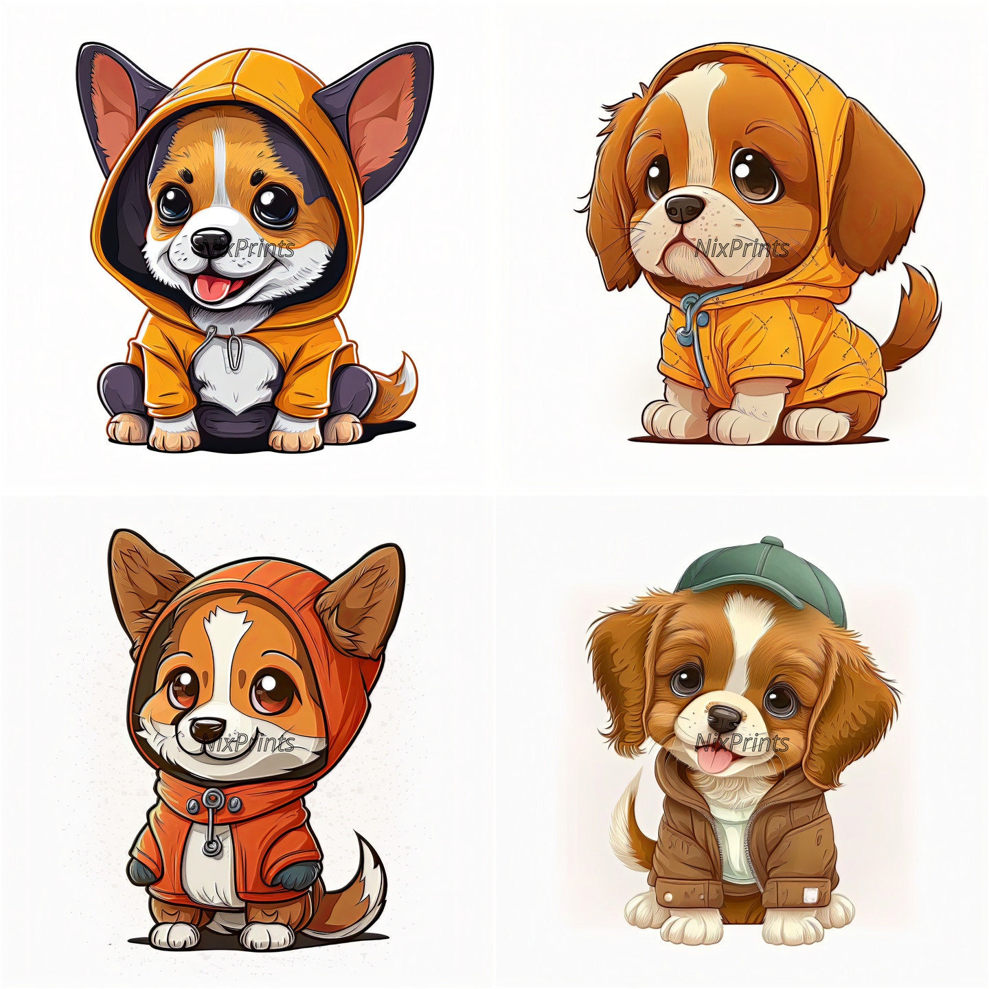 Puppy Dogs Clipart Set Small Medium & Large Breeds - Etsy