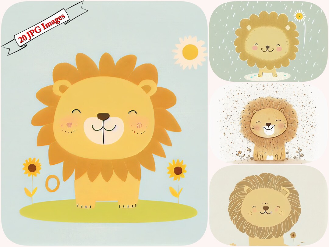 Happy Lion Clipart Bundle-high Quality Digital Photos Download for ...