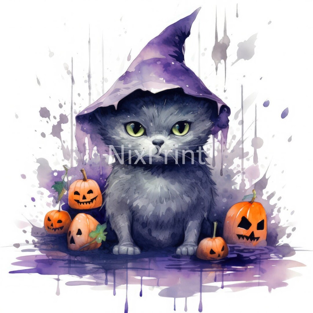 Cute Chartreux Cat, Spooky Halloween Costume, Ghost Witch Themes ...