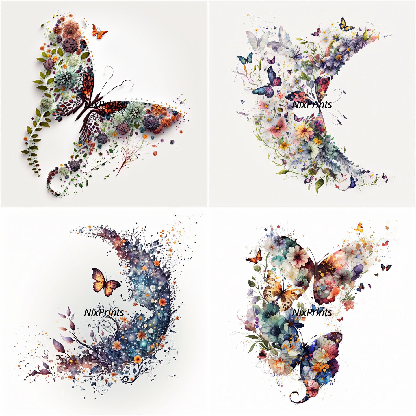 Magical and Whimsical Spring Butterfly Clipart for Commercial - Etsy