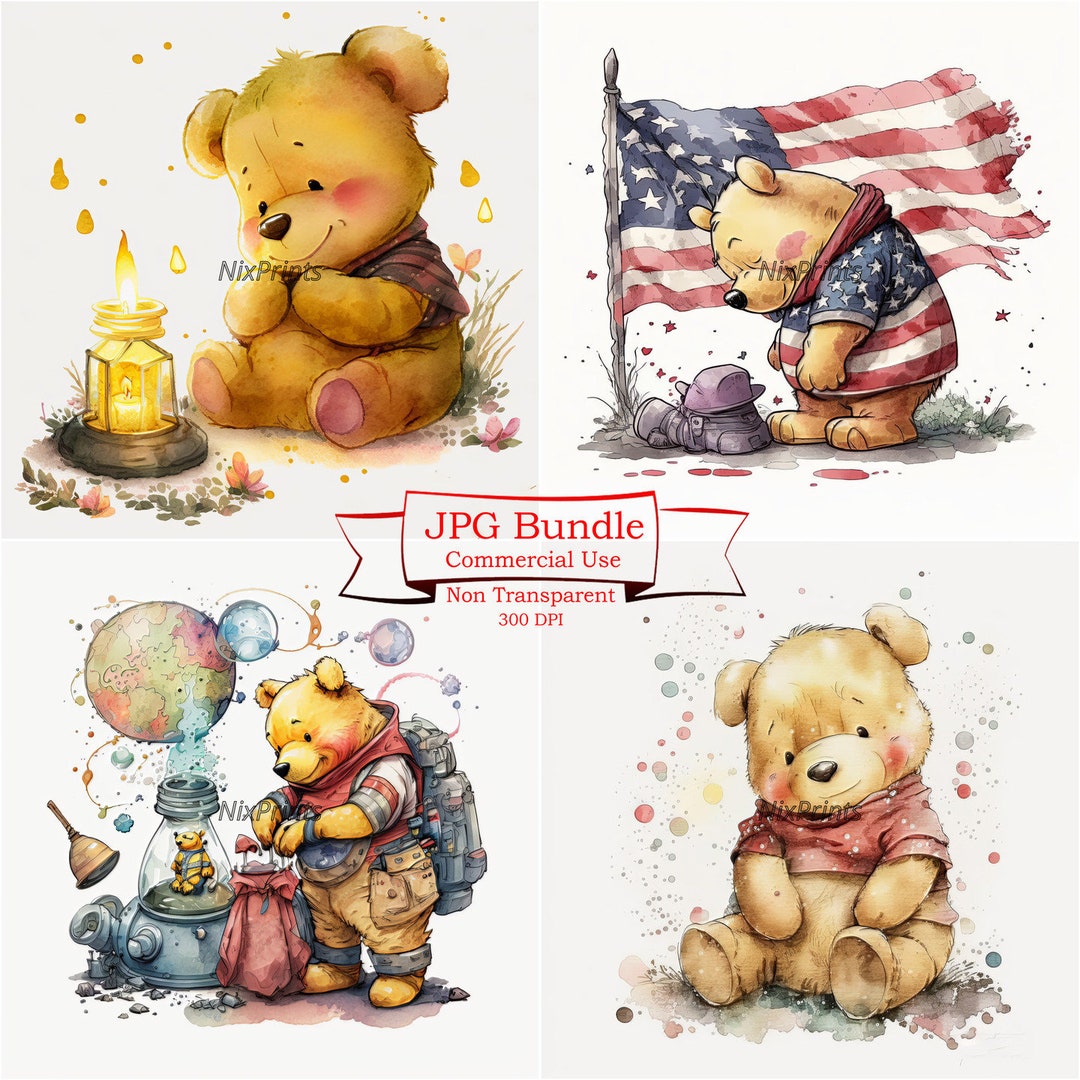 Cute Winnie the Pooh Clipart for Memorial Day, Science Fiction, and ...