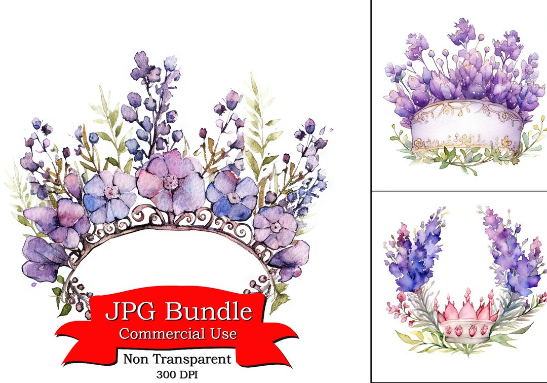 Statice Crown Watercolor Digital Clipart Digital Paper - Etsy