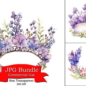 Statice Crown Watercolor Digital Clipart Digital Paper - Etsy