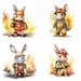 Rabbit Clipart, Firefighter Clipart, Wearing a Firefighter's Outfit ...