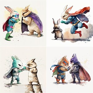 Bunny Superhero & Villain Clipart, Exciting and Dynamic Themes for ...