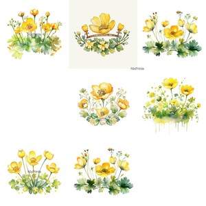 Buttercup Crown Clipart, Yellow Flowers Clipart, Buttercup Flowers ...