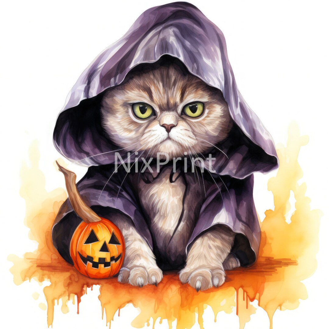 Cat Clipart, Spooky Halloween Costume,ghost Clipart, Print for Twins ...