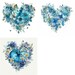 Blue Heart-shaped Wreath of Flowers: Romantic and Delicate Clipart ...