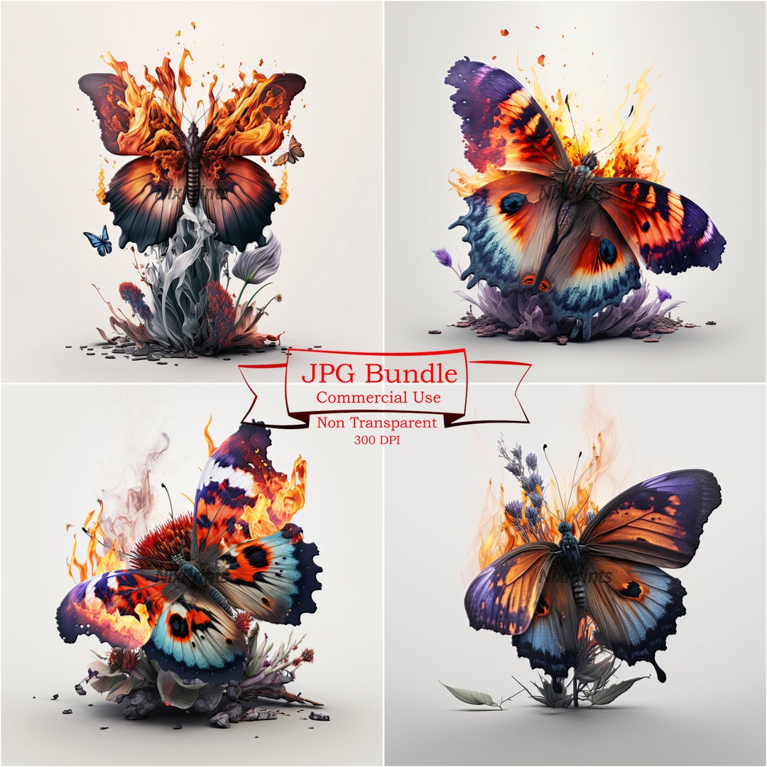 Butterfly Clipart Collection, 300 Dpi Jpgs, Digital Images for ...