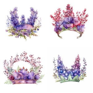 Statice Crown Watercolor Digital Clipart Digital Paper - Etsy