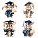 Rabbit Clipart, Graduation Clipart, Wearing a Cap and Gown, Graduation ...