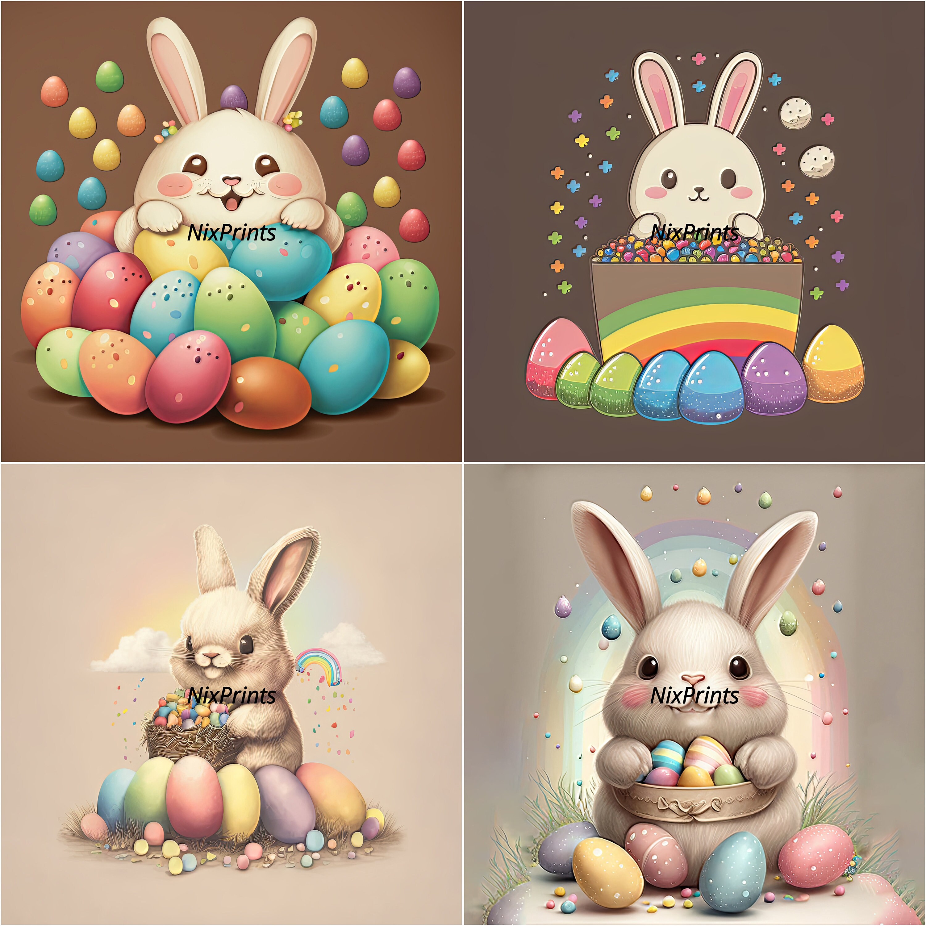 Bunny Rabbit Watercolor Clipart Bundle for Crafting ,baby Shower ...