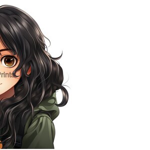 Anime Girl Clipart, High Cheekbones Clipart, Rosy Cheeks Clipart, Print ...