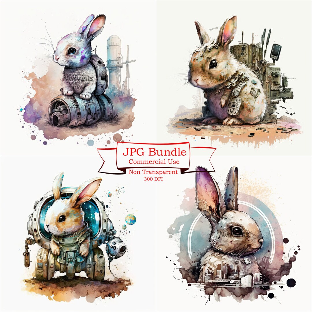 Bunny Dystopian Future, Steampunk Clipart, Intriguing and Inventive ...