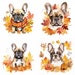 French Bulldog Fall Foliage Clipart, Art for Love, Wall Art for Kids ...