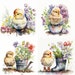 Baby Rooster Chick Clipart Set, Spring Flowers and Gardening Theme ...