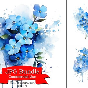 Forget-me-not Paint Splash: Watercolor Creativity Fusion Digital Paper ...