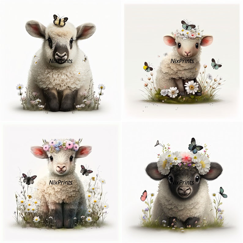 Sheep Watercolor Clipart Set nursery Decor and Baby Shower - Etsy