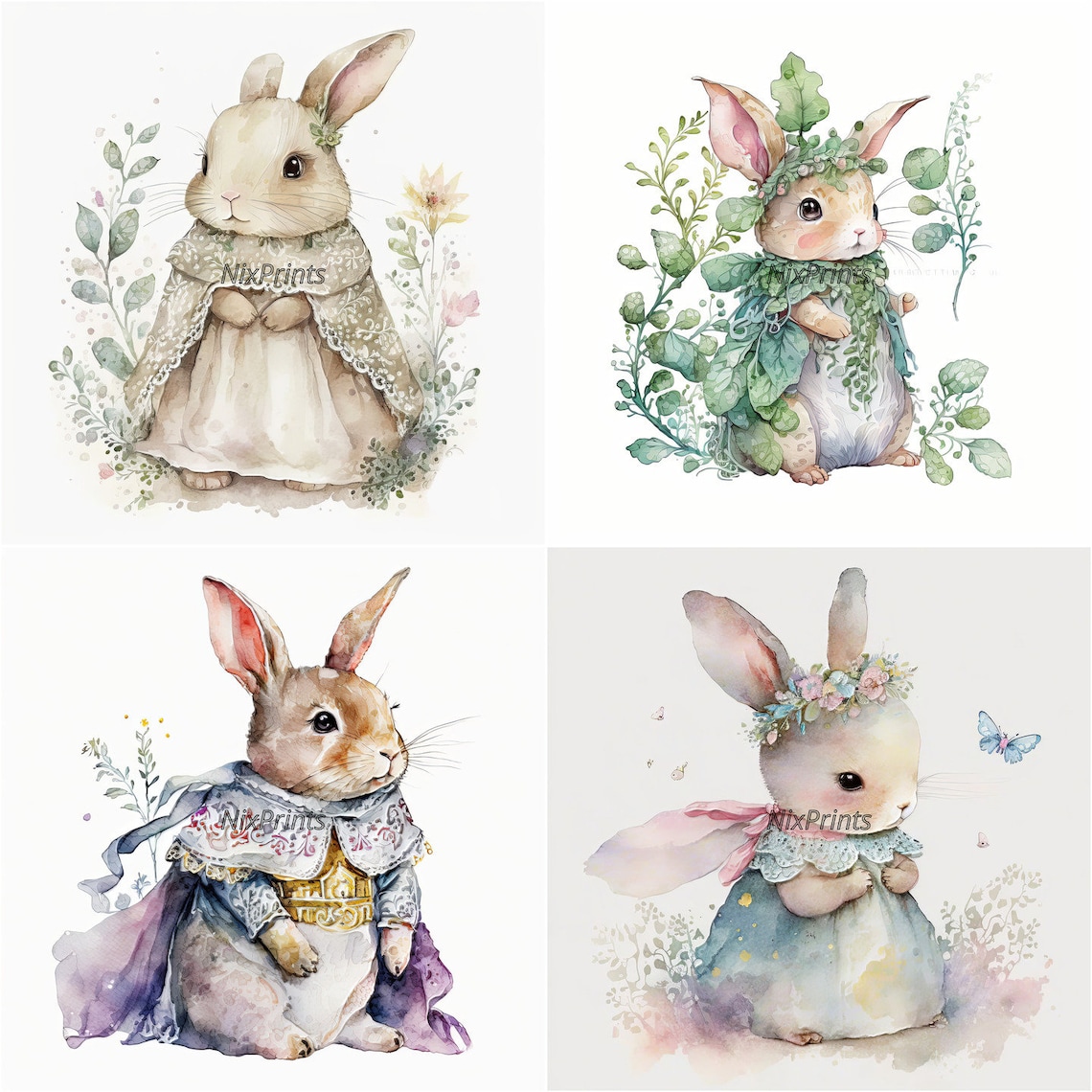 Bunny Fairy Tale Clipart Enchanting and Whimsical Themes for - Etsy