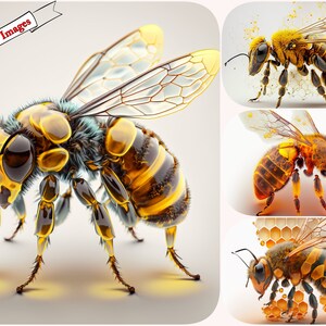 Yellow Honey Bee Clipart Perfect for Scrapbooking, Junk Journals ...