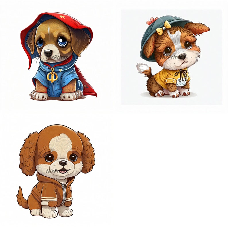 Puppy Dogs Clipart Set Small Medium & Large Breeds - Etsy