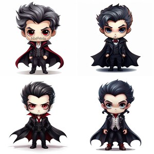 Cute Chibi Boy Vampire Clipart, Picture for Headstone, Craft for ...